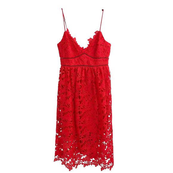 Bardot | Dresses | Bardot Sonya Lace Dress Fire Red Statement Dress ...
